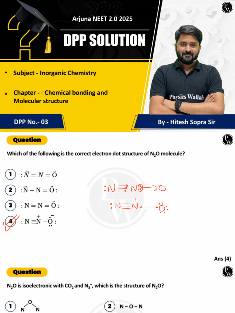 Chemical Bonding and Molecular Structure - DPP-03 Solution Notes ...