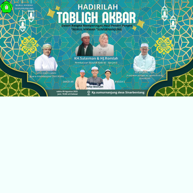 Tabligh Akbar Haul Pendiri Ponpes Nurul Hikmah | PDF