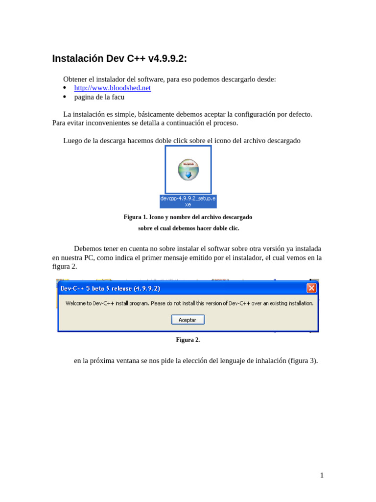 Guía de Instalación de Dev C++ 4.9.9.2 | PDF | Software | Informática
