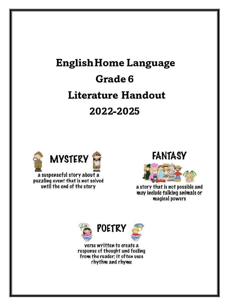Grade 6 Literature Handout Guide | PDF | Poetry | Planets