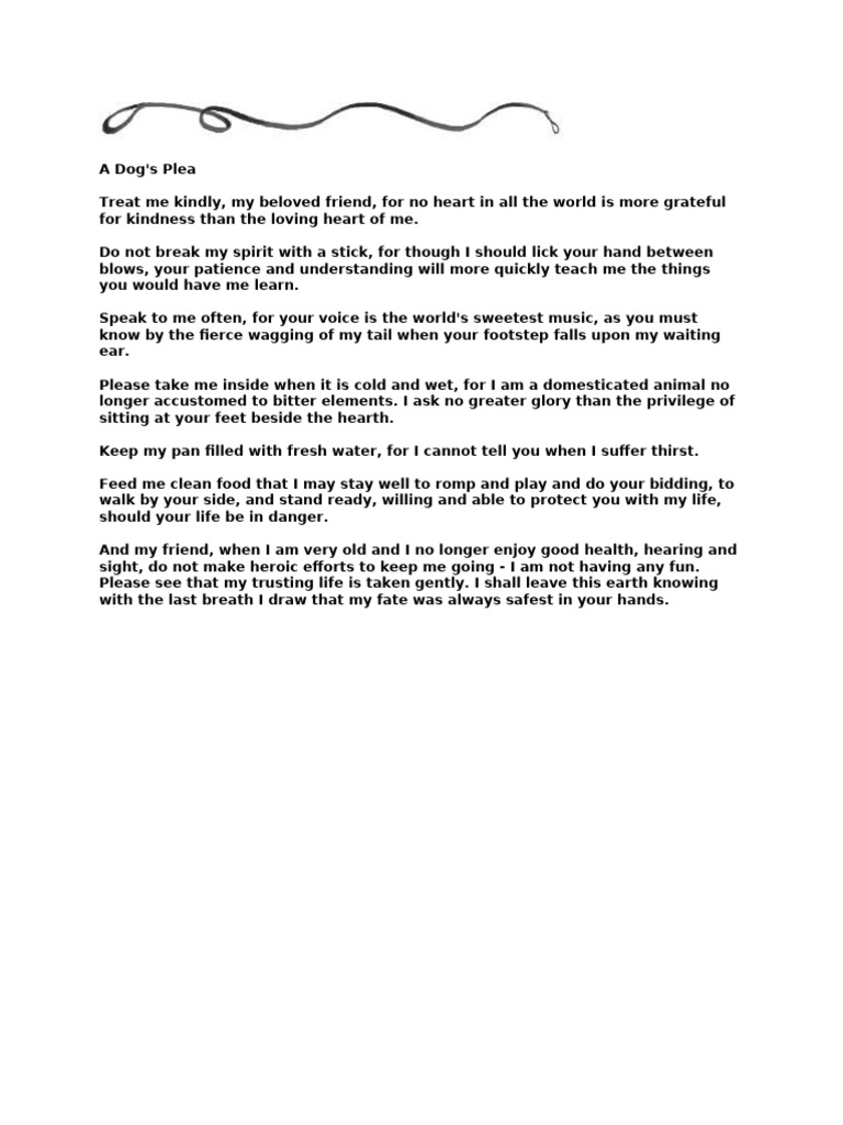 A Dogs Plea (2021 - 07 - 29 14 - 48 - 35 UTC) | PDF