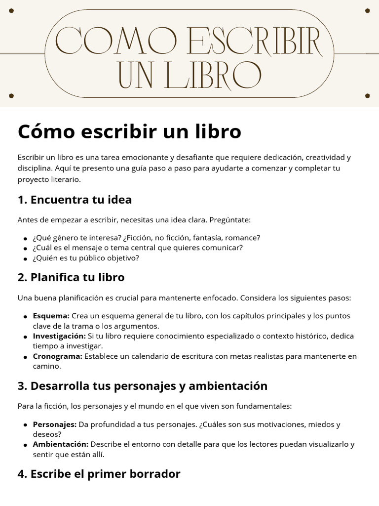 Guía para Escribir un Libro Exitoso | PDF | Libros | Creatividad