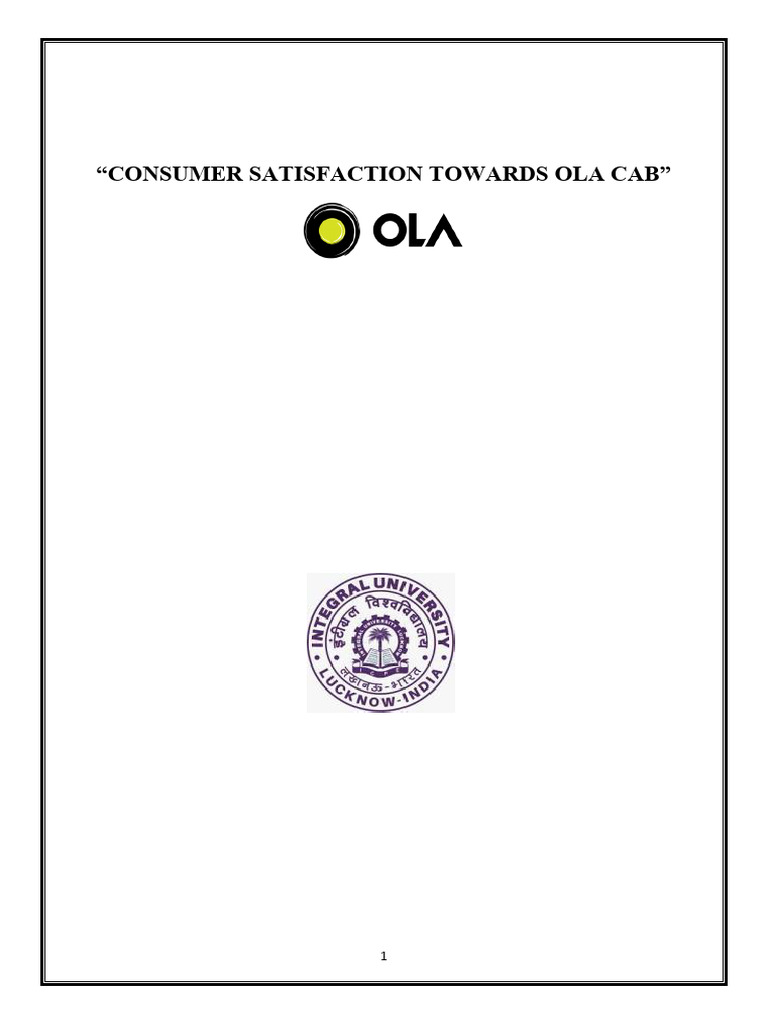 Consumer Satisfaction with Ola Cabs | PDF | Customer Satisfaction ...