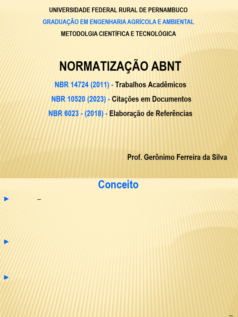 Normas ABNT para Apresentação de Slides | PDF | Citação