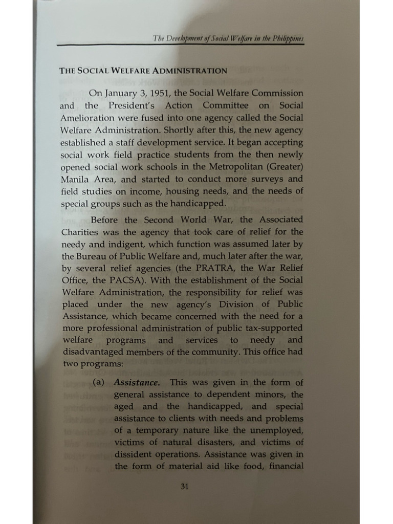 History of Social Welfare Administration | PDF