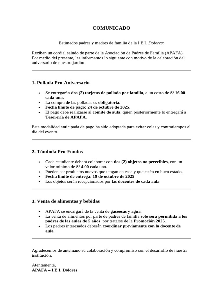 Comunicado | PDF