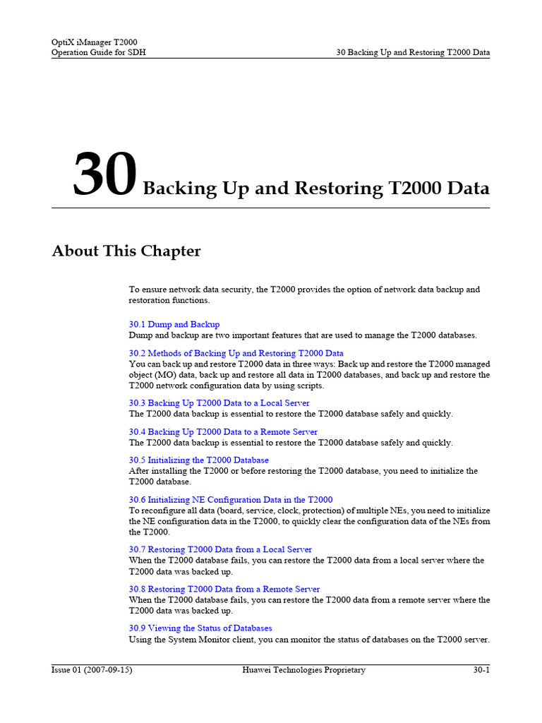 01-30 Backing Up and Restoring T2000 Data | PDF | Backup | Databases