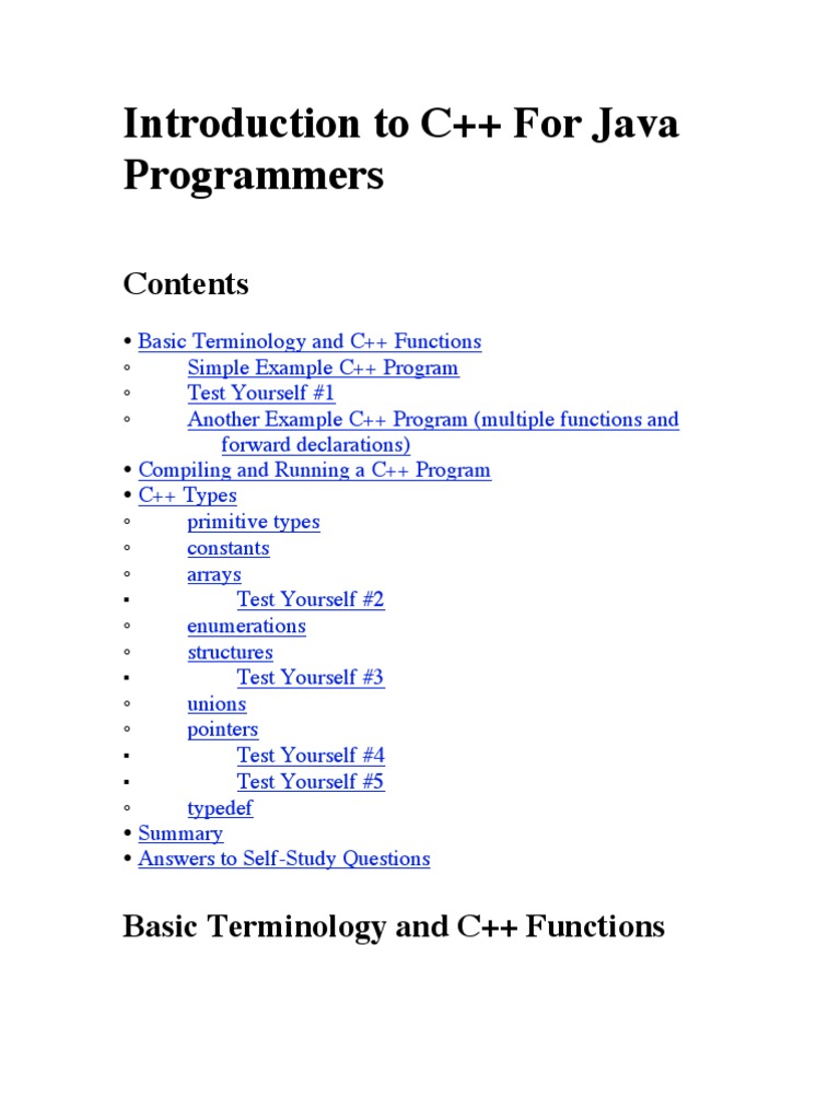 Introduction To C++ For Java Programmers | PDF | Pointer (Computer ...
