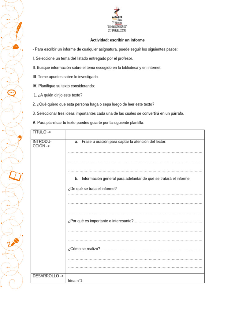 Guia para Escribir Un Informe - Doc | PDF