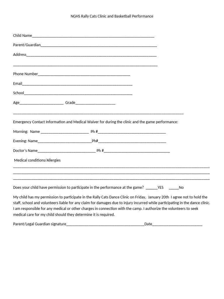 JR Rally Cats Clinic Consent Form2022 | PDF