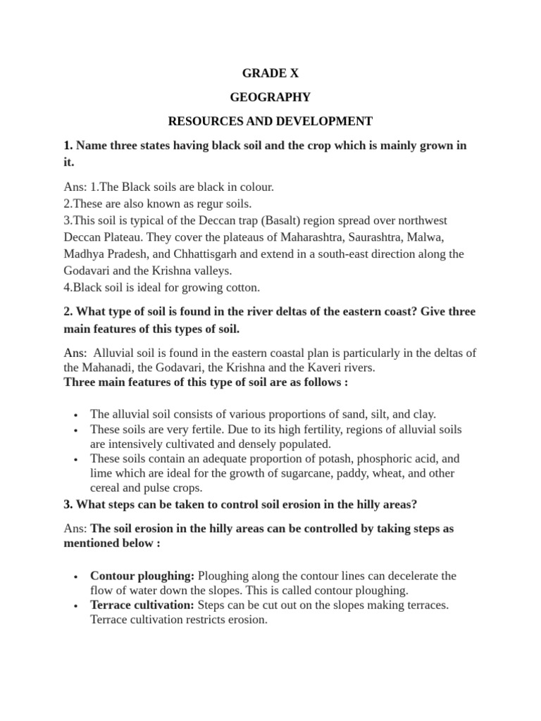 Resources and Development Chapter 1 Geography | PDF | Soil | Grazing