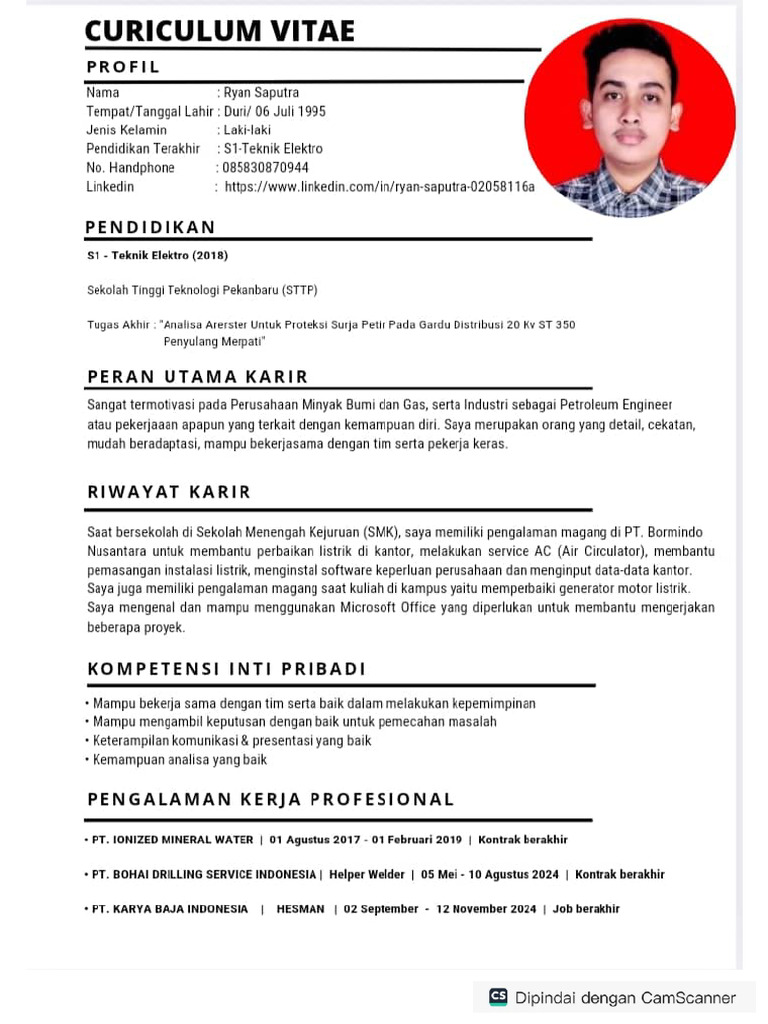 CV Ryan Saputra1 | PDF
