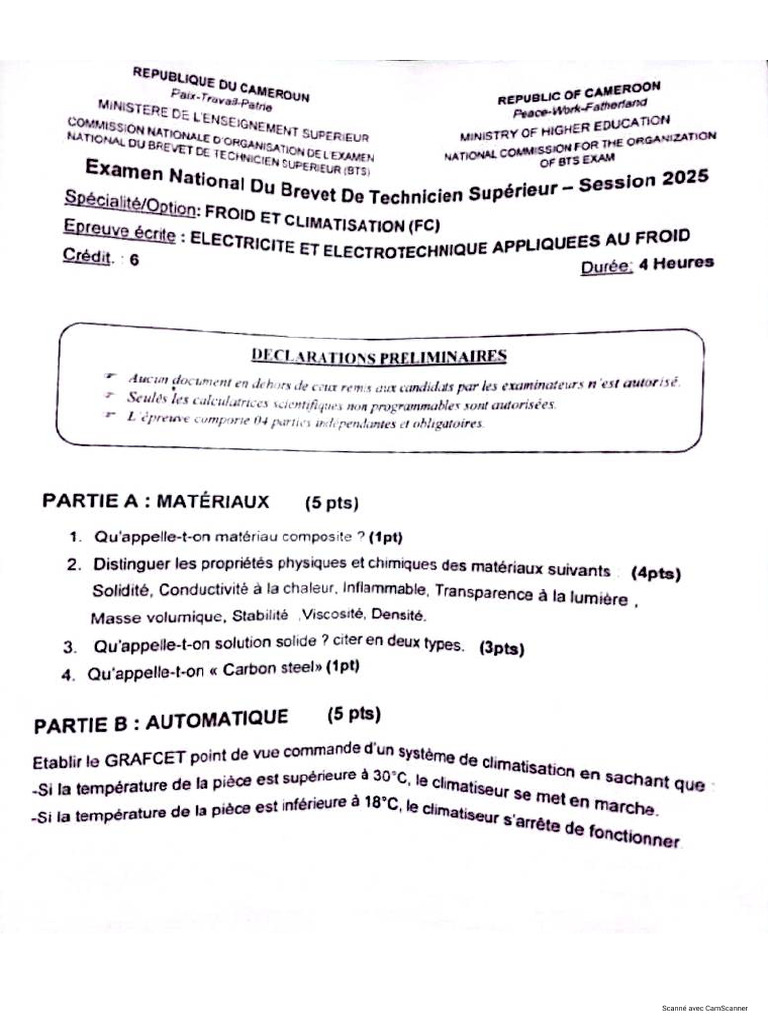 Électricité Appliquée Au Froid BTS 2025 | PDF
