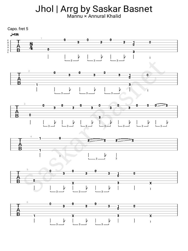 Jhol Guitar Chords Arrangement | PDF | Chordophones | String Instruments