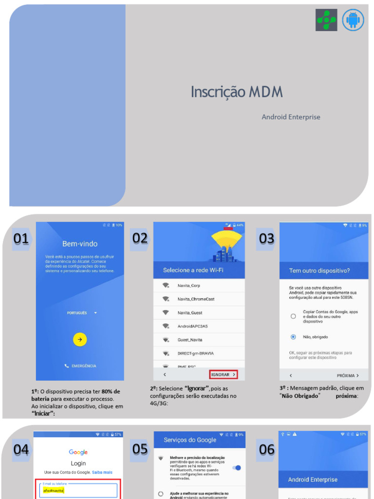 Manual de Ativacao - Android Enterprise | PDF