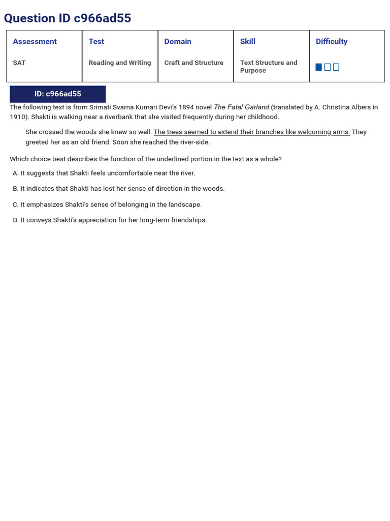 SAT Reading Comprehension Practice Questions | PDF | Pygmalion (Play) | Sat