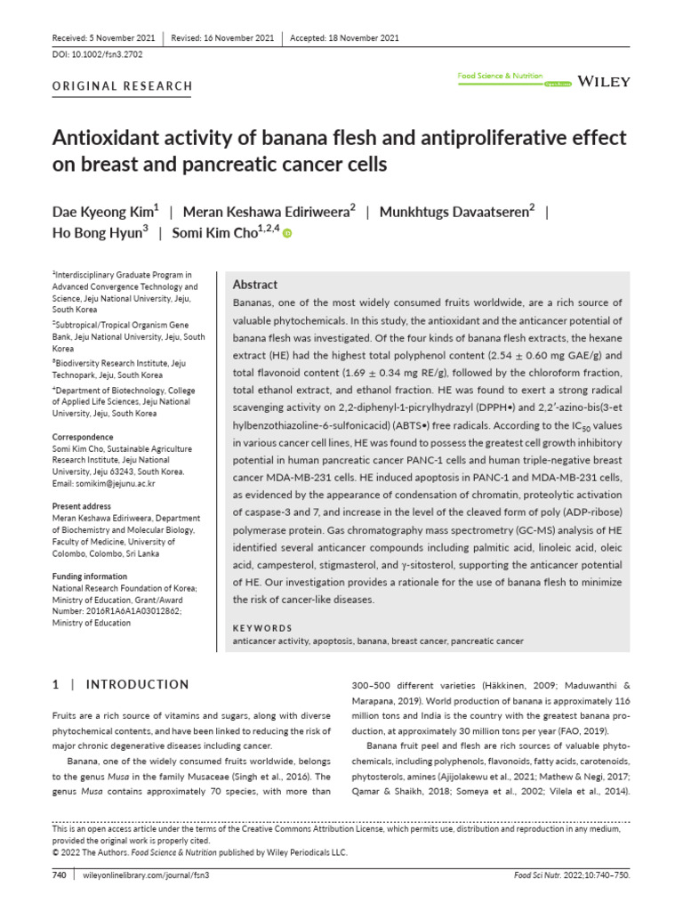 Antioxidant Activity of Banana | PDF | Polyphenol | Western Blot