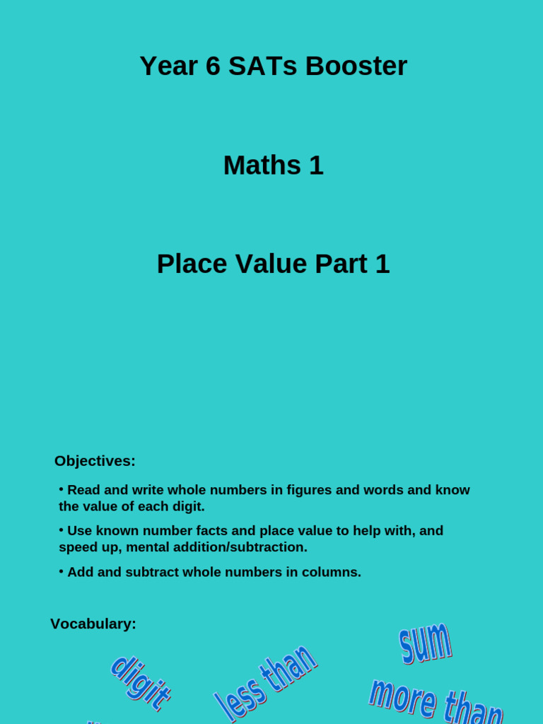 Year 6 Maths: Place Value Guide | PDF | Multiplication | Notation