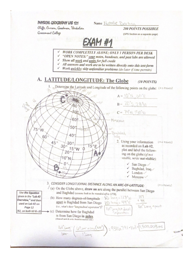 Geography Lab Exam #1 | PDF