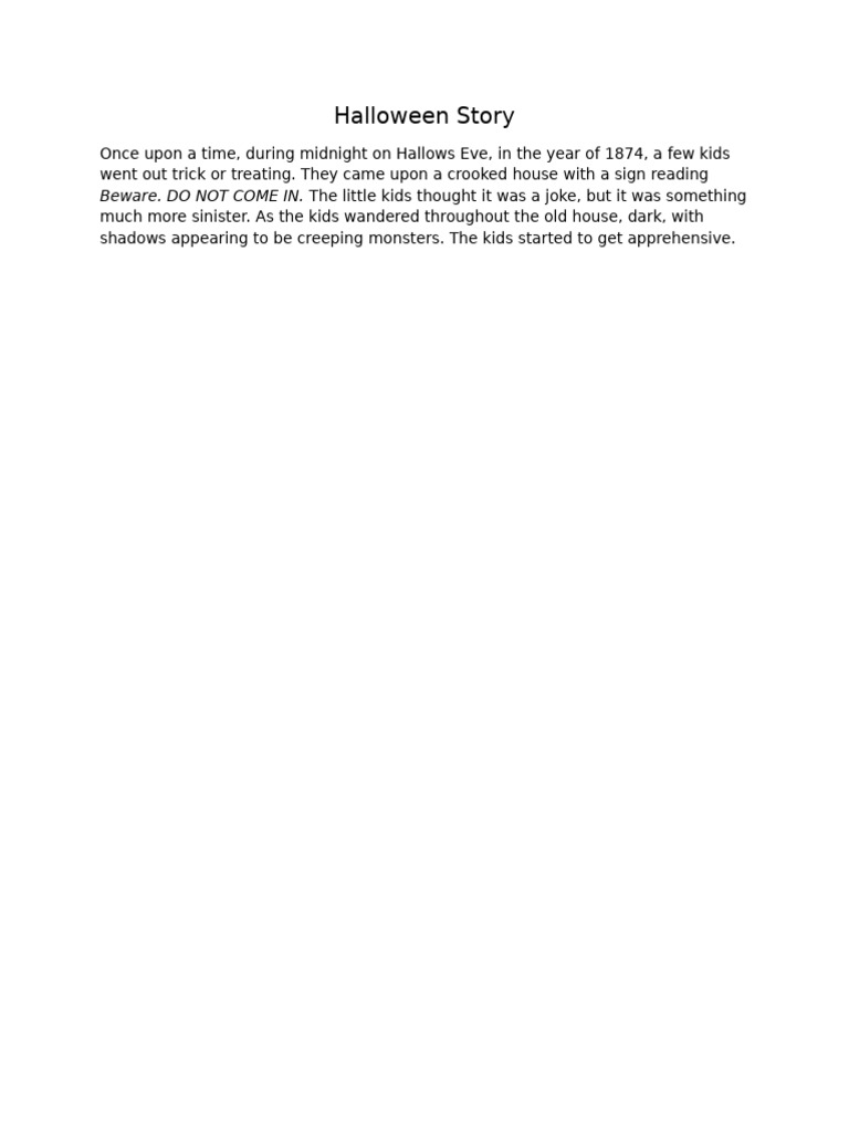 Spooky Halloween Story | PDF
