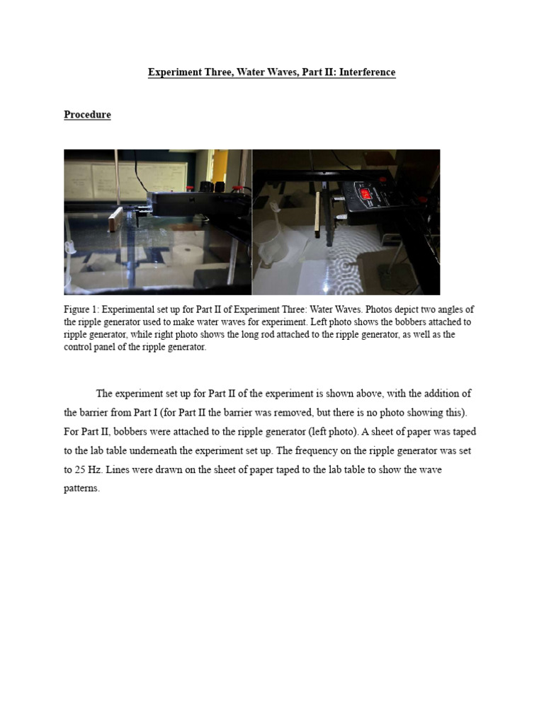Water Wave Interference Experiment | PDF