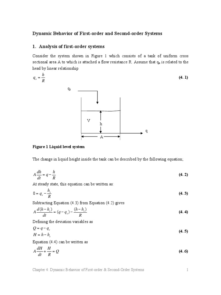 Dynamic Behavior of First - Second Order Systems | PDF | Steady State ...