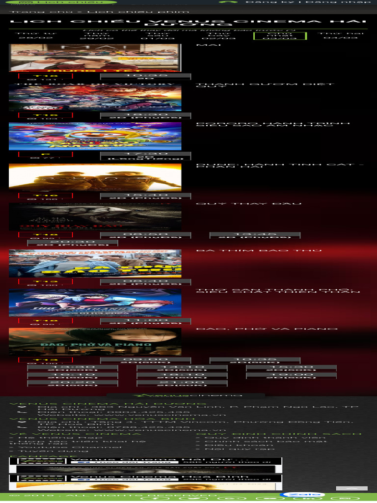 Rạp Chiếu Phim Venus Cinema | PDF