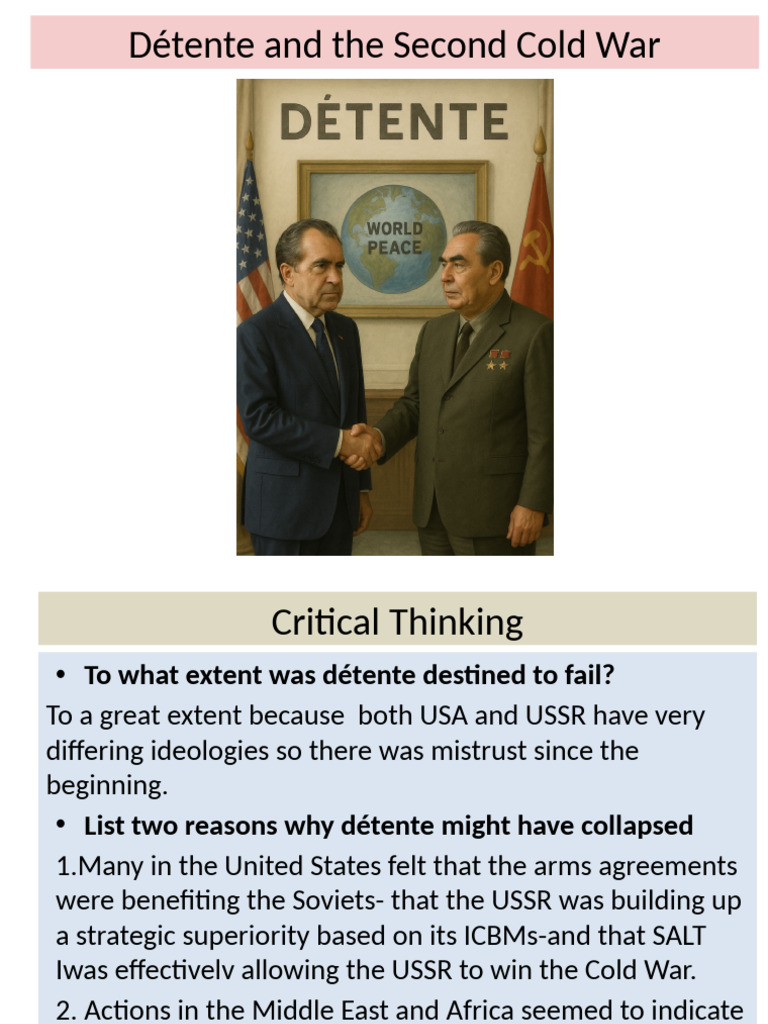 Detente History PPT Final | PDF | Cold War | Soviet Union