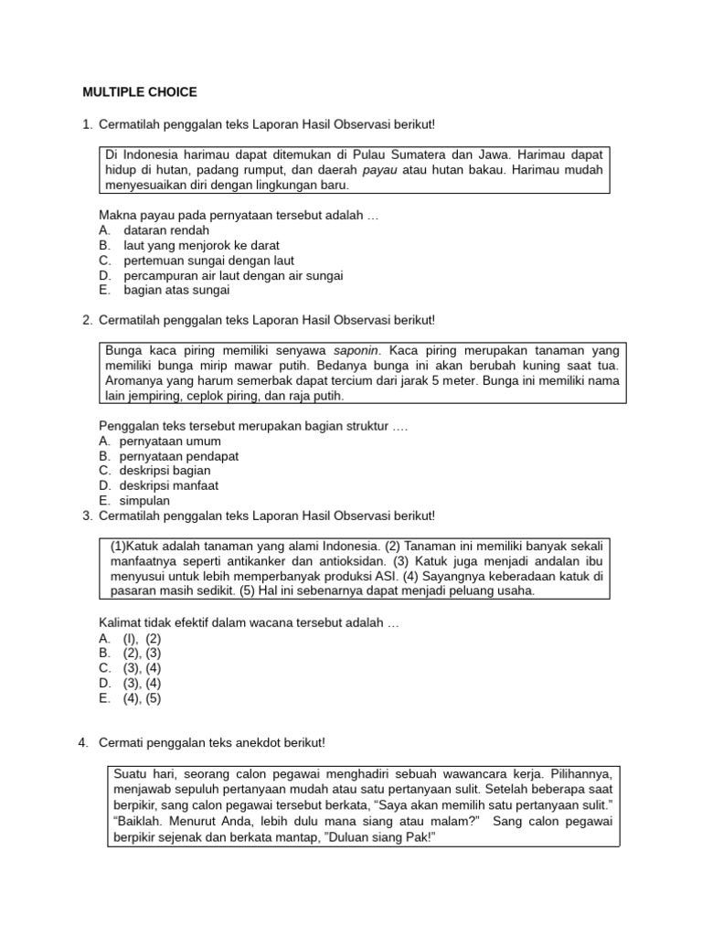 Latihan Soal Ujian | PDF