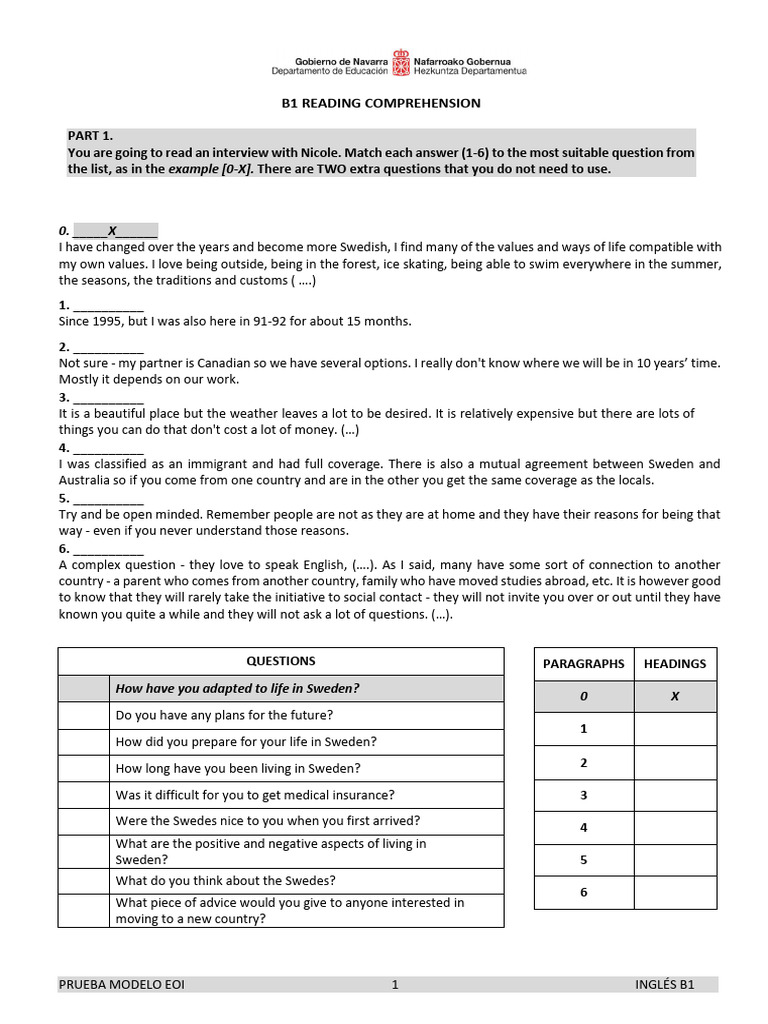 B1 English Reading Comprehension Test | PDF | Clothing