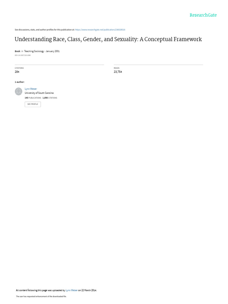 Race, Class, Gender, and Sexuality Framework | PDF