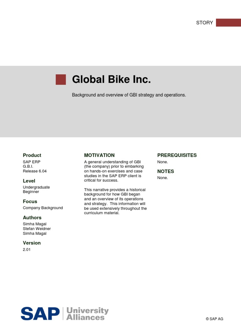 03 Intro ERP Using GBI Story A4 en v2.01 | PDF | Sap Se | Mergers And Acquisitions