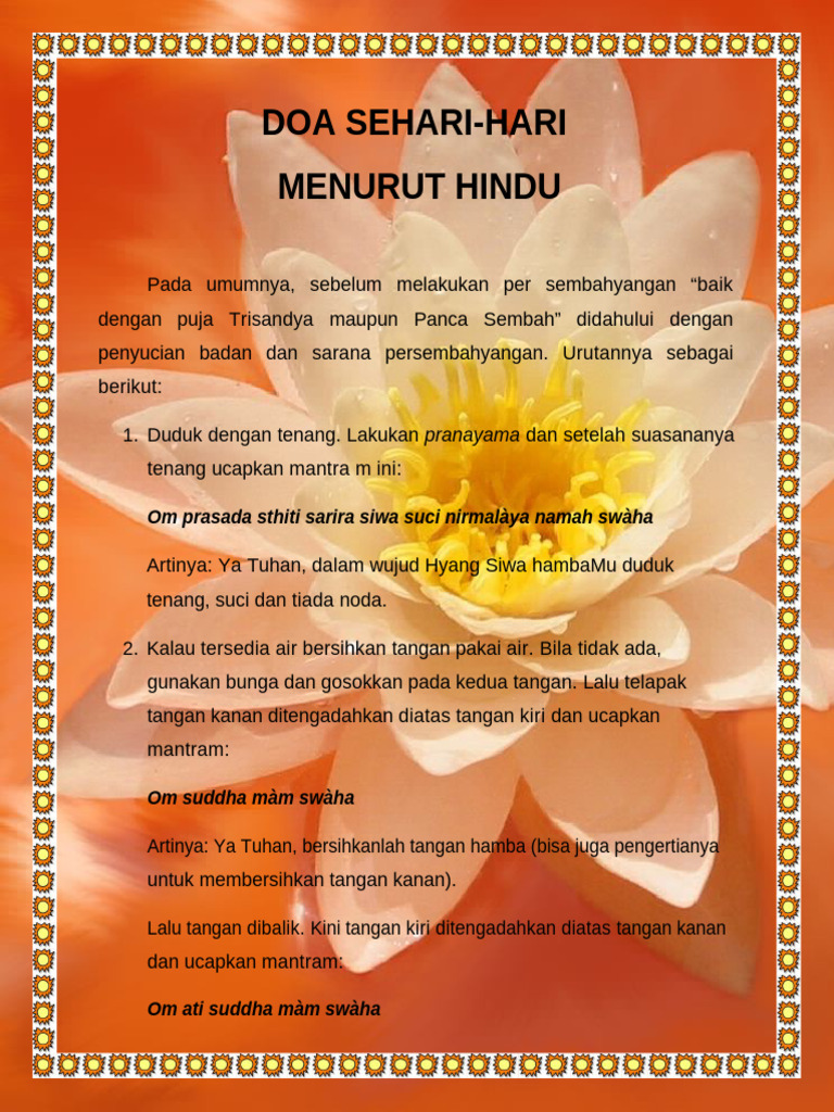Doa Sehari Hari Menurut Hindu | PDF