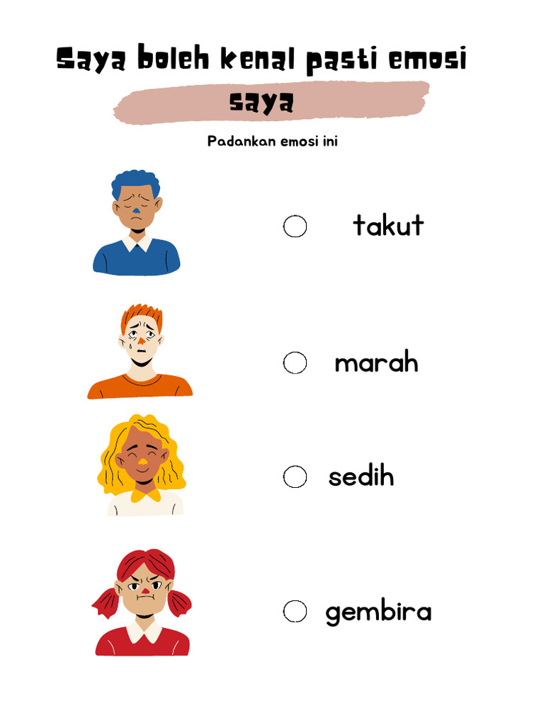 Brown Beige Identify My Feelings Social Emotional Learning Worksheet | PDF