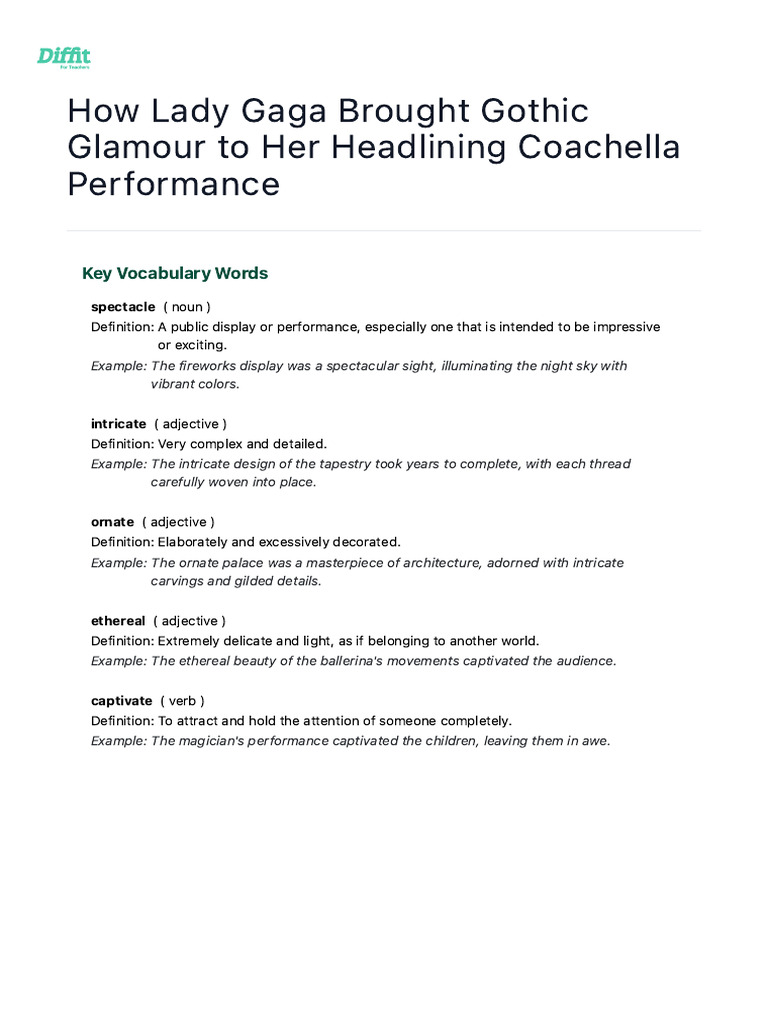 How Lady Gaga Brought Gothic Glamour To Her Headlining Coachella ...