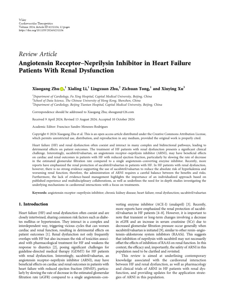 Angiotensin Receptor-Neprilysin Inhibitor in Heart Failure Patients ...