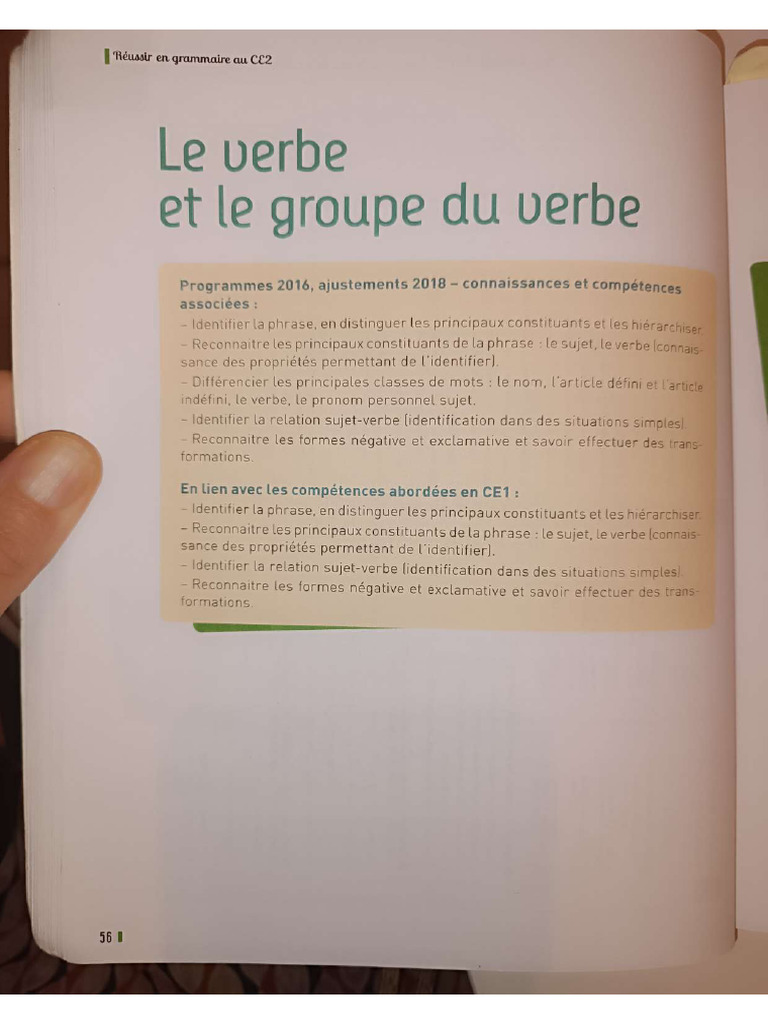 Séquence 4 Le Verbe Et Le Groupe Du Verbe Grammaire CE 2 Retz | PDF