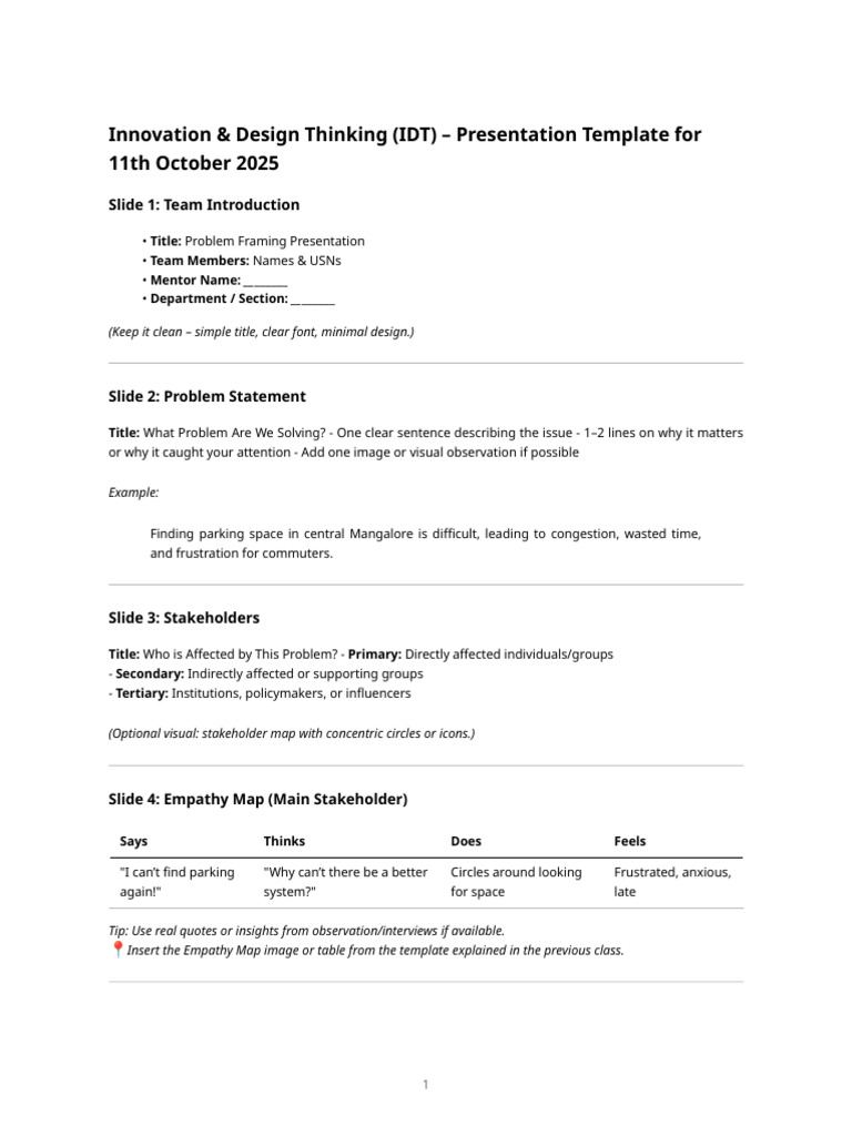 Idt Problem Presentation Template - 11-10-2025 (2) | PDF | Psychology ...
