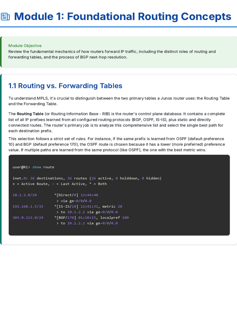 M01-Foundational Routing Concepts | PDF | Networking | Multiprotocol ...