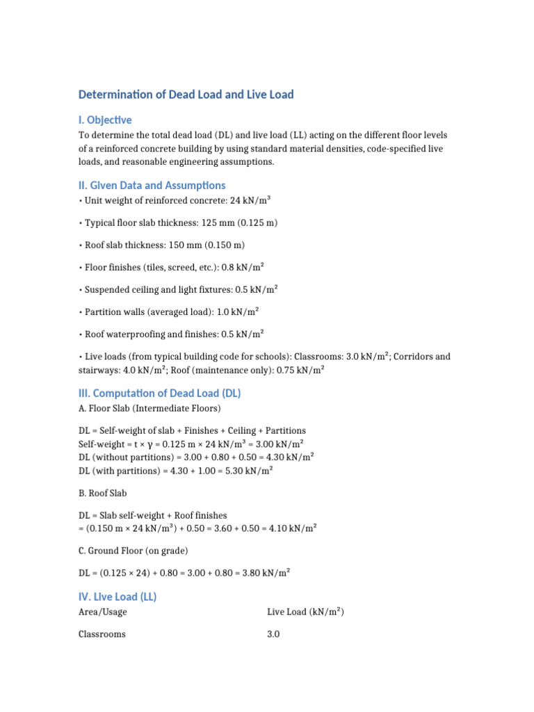 Dead and Live Load Analysis | PDF | Structural Load | Roof