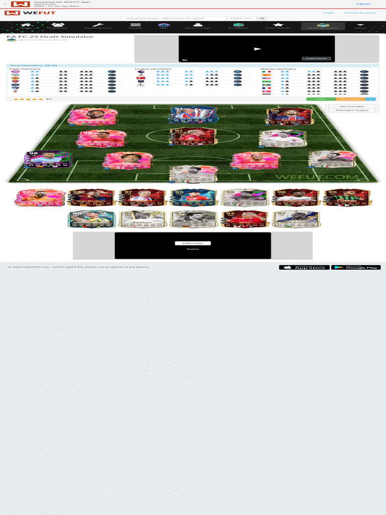 Special Items Draft EA FC 25 Ultimate Team Draft Simulator WeFUT 6 ...