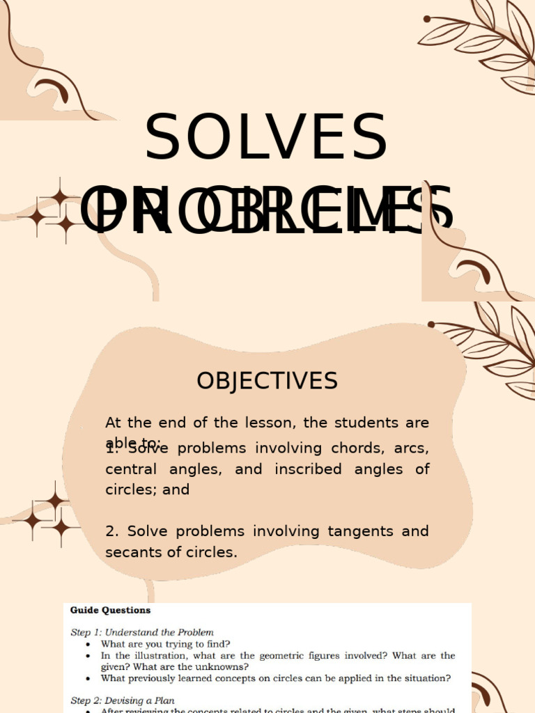 Circle Geometry Problem Solving Guide | PDF