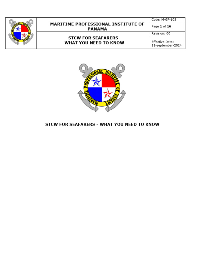 STCW Training for Seafarers Guide | PDF | Dangerous Goods | Shipping