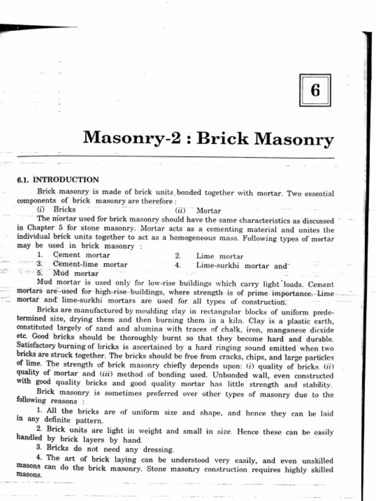 01 - 02 Brick Masonry and Bonds in Brick Work | PDF