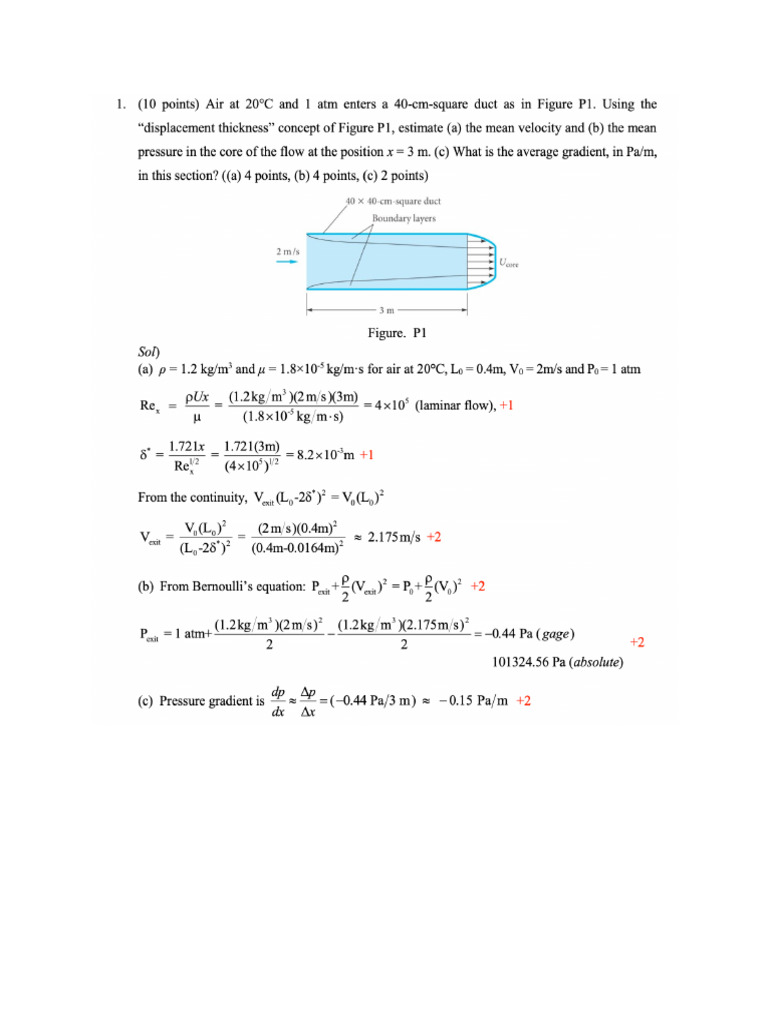 Fluid Mechanics Problems and Solution | PDF