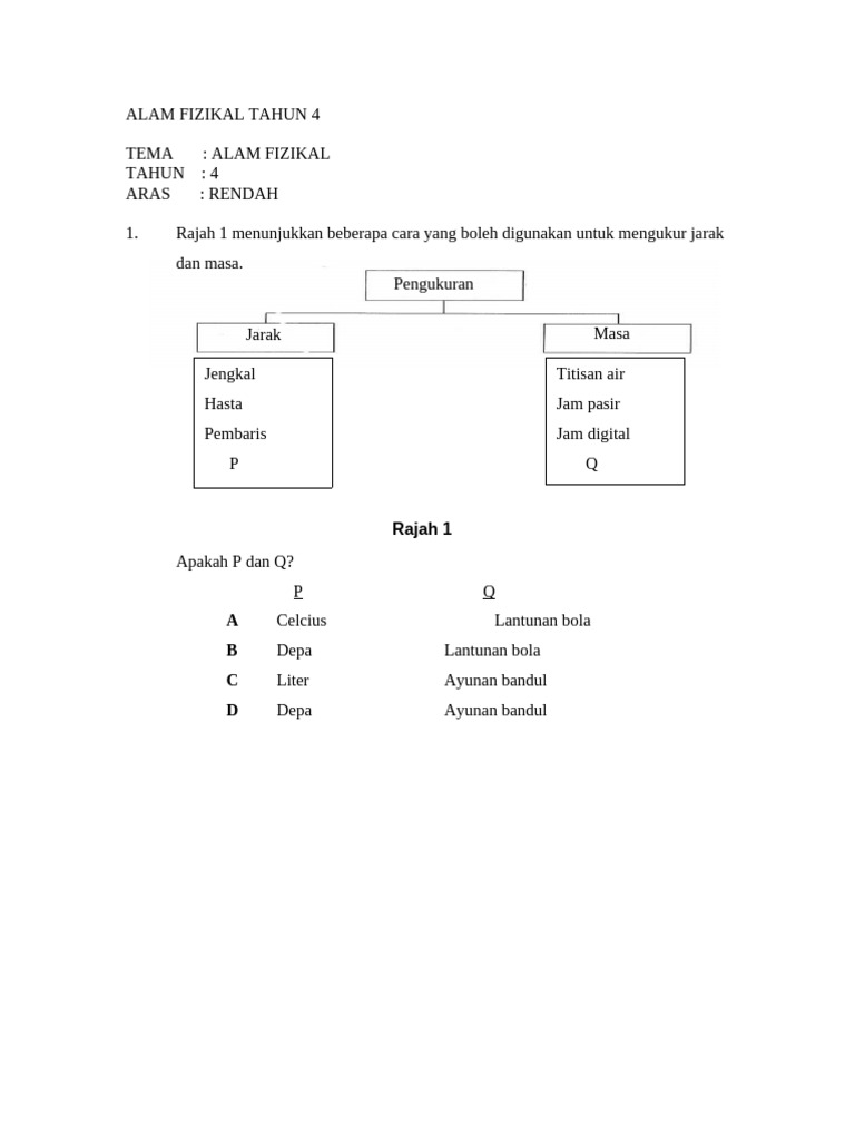Alam Fizikal Tahun 4 (Aras Rendah) | PDF