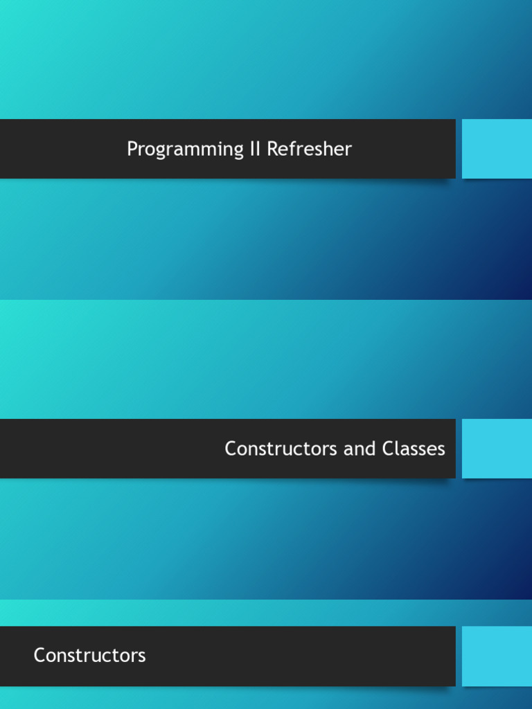 Programming II Refresher | PDF | Method (Computer Programming) | Class ...