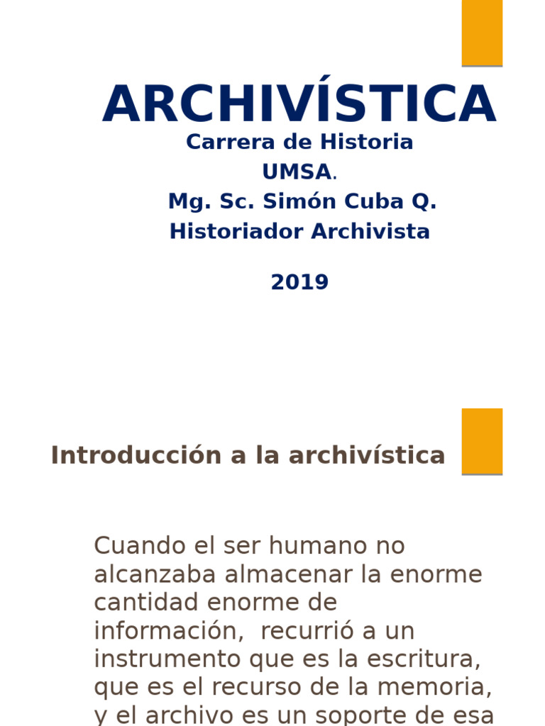 1ra Clase Archivistica Umsa | PDF | Documento | Science