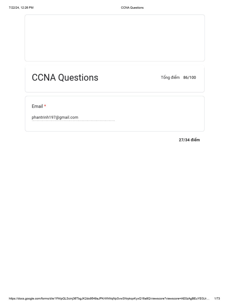CCNA Exam Questions and Answers | PDF | Network Switch | Computer Network