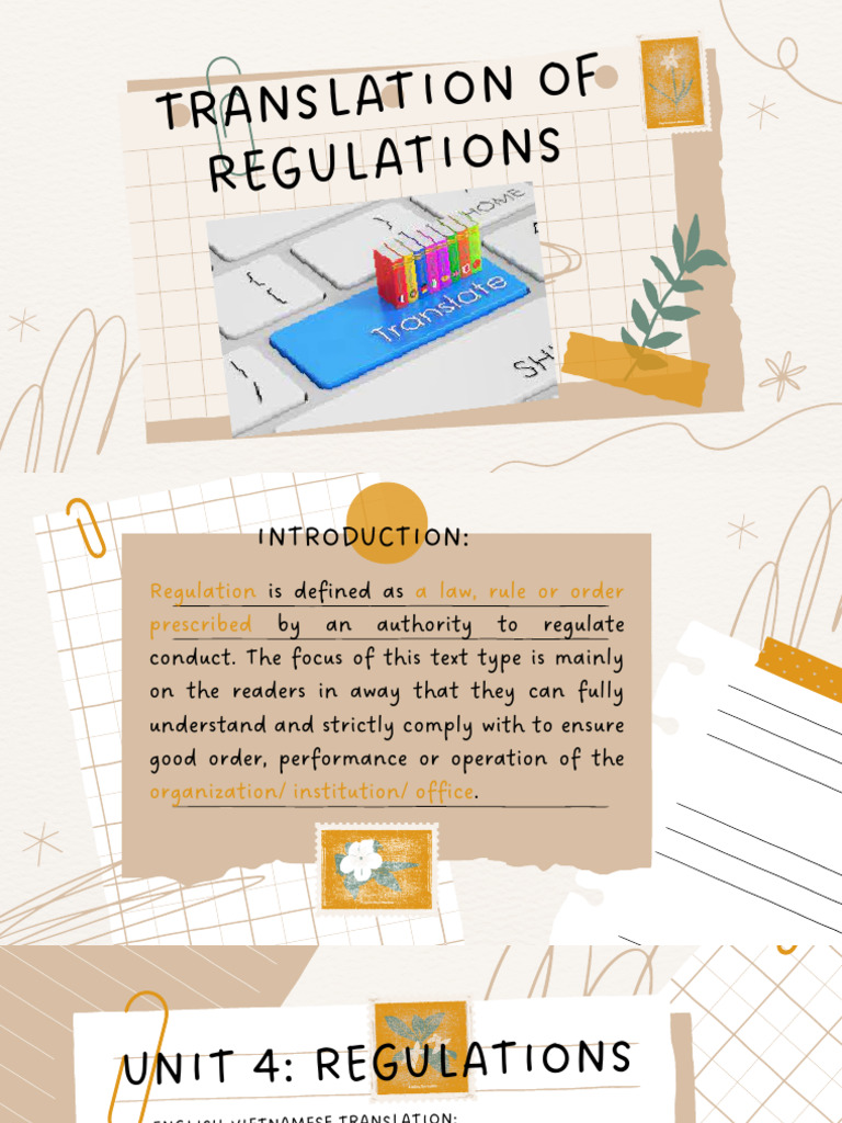 Unit 4 Translation - Regulation | PDF